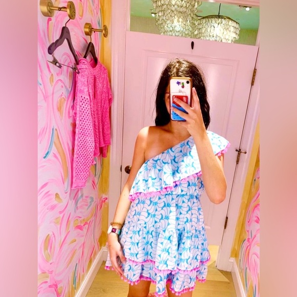 Lilly Pulitzer | Dresses | Lilly Pulitzer Addilyn One Shoulder Eyelet ...